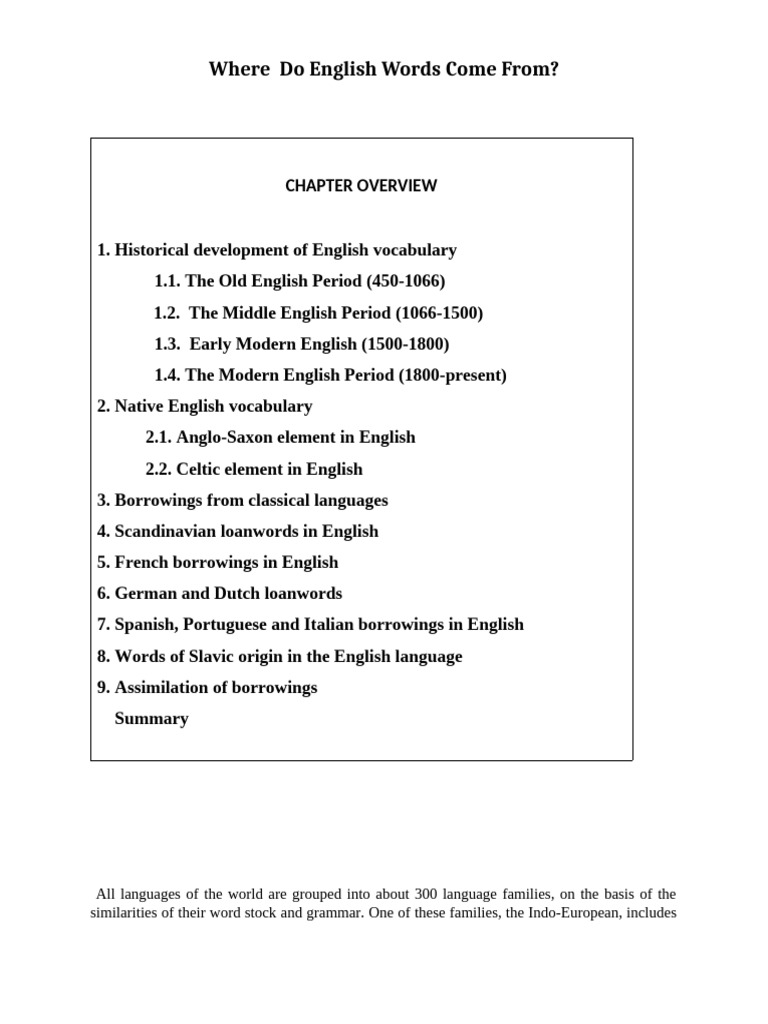 Etymology_extract | PDF | English Language | Word