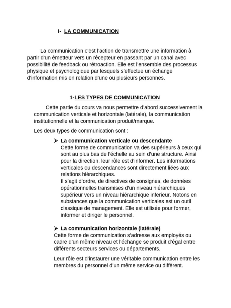 Types et caractéristiques de la communication | PDF | la communication ...