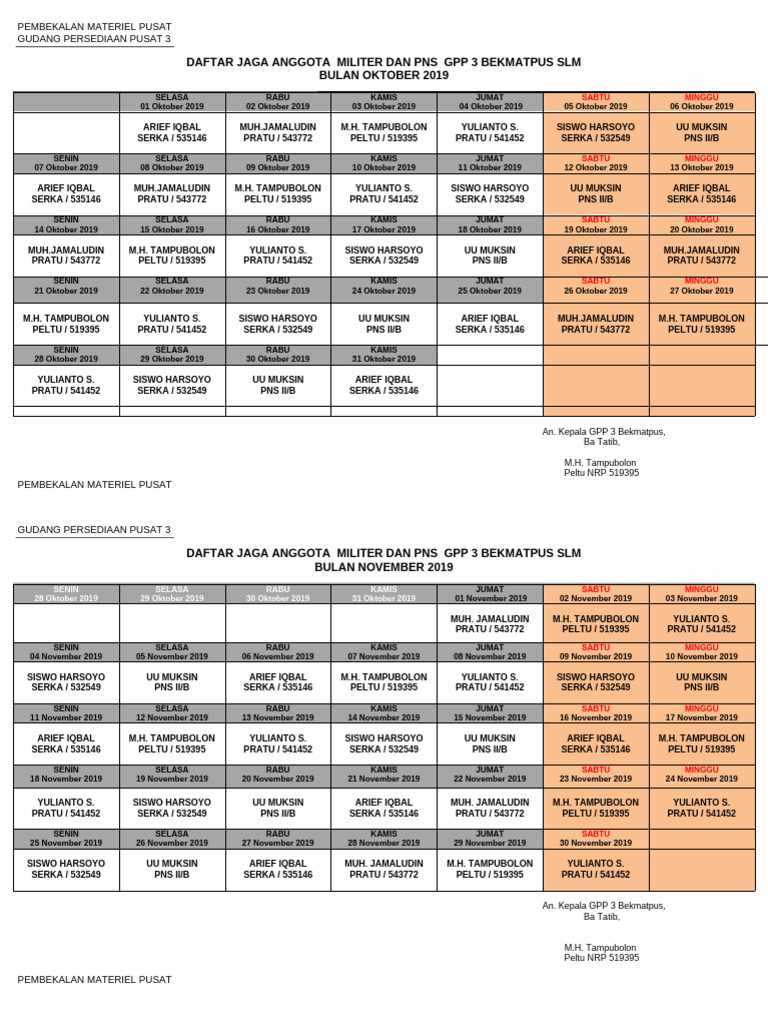 ABSENSI DAN DAFTAR JAGA (Repaired) | PDF