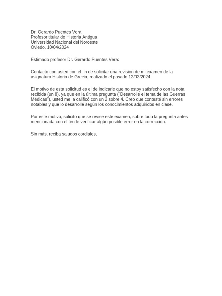 Carta Formal | PDF