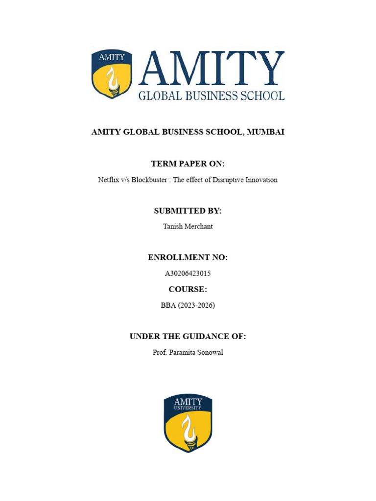 Netflix Vs Blockbuster The Effect of Disruptive Innovation by Tanish ...
