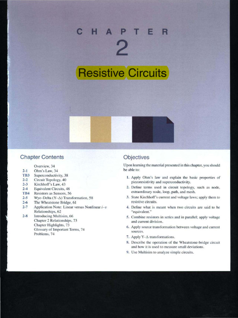 Resistive Circuits: Chapter Contents Objectives | PDF | Electrical Resistance And Conductance ...
