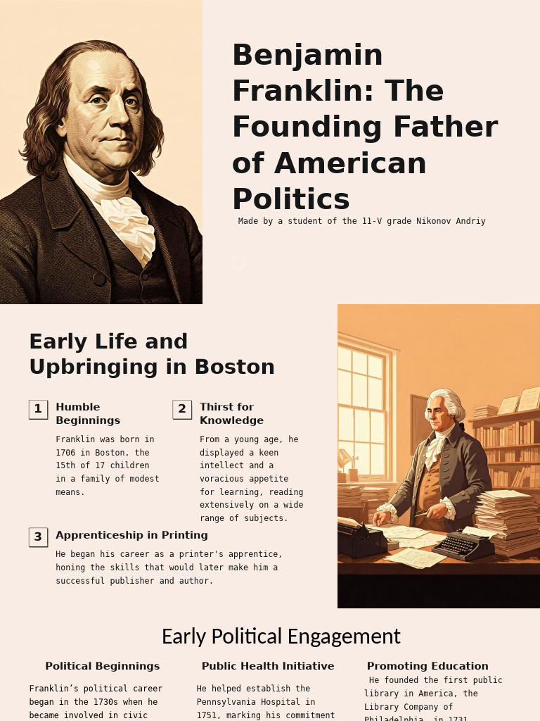 Presentation About Benjamin Franklin's Political Influence | PDF ...