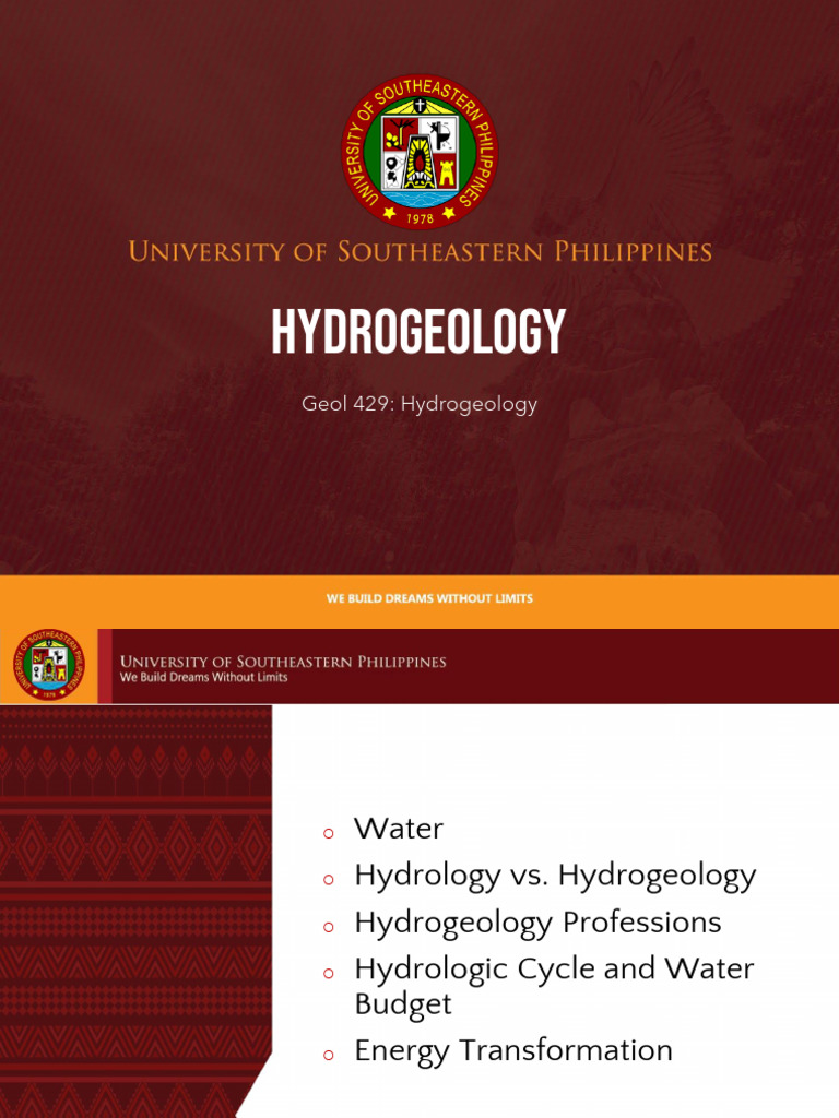 1 - Introduction To Hydrogeology | PDF | Water | Groundwater