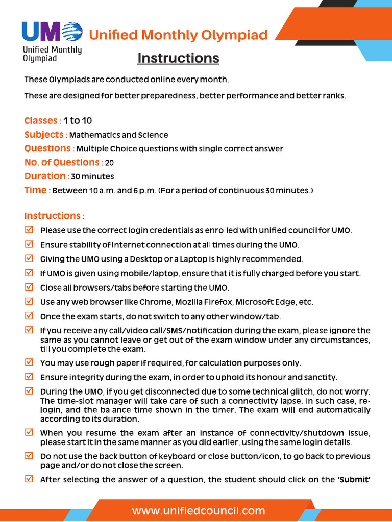 UMO Instructions | PDF