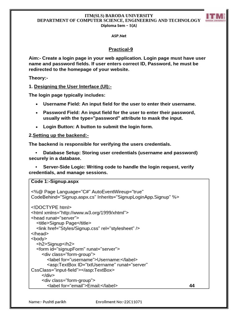 pr-9 asp | PDF | Login | User (Computing)