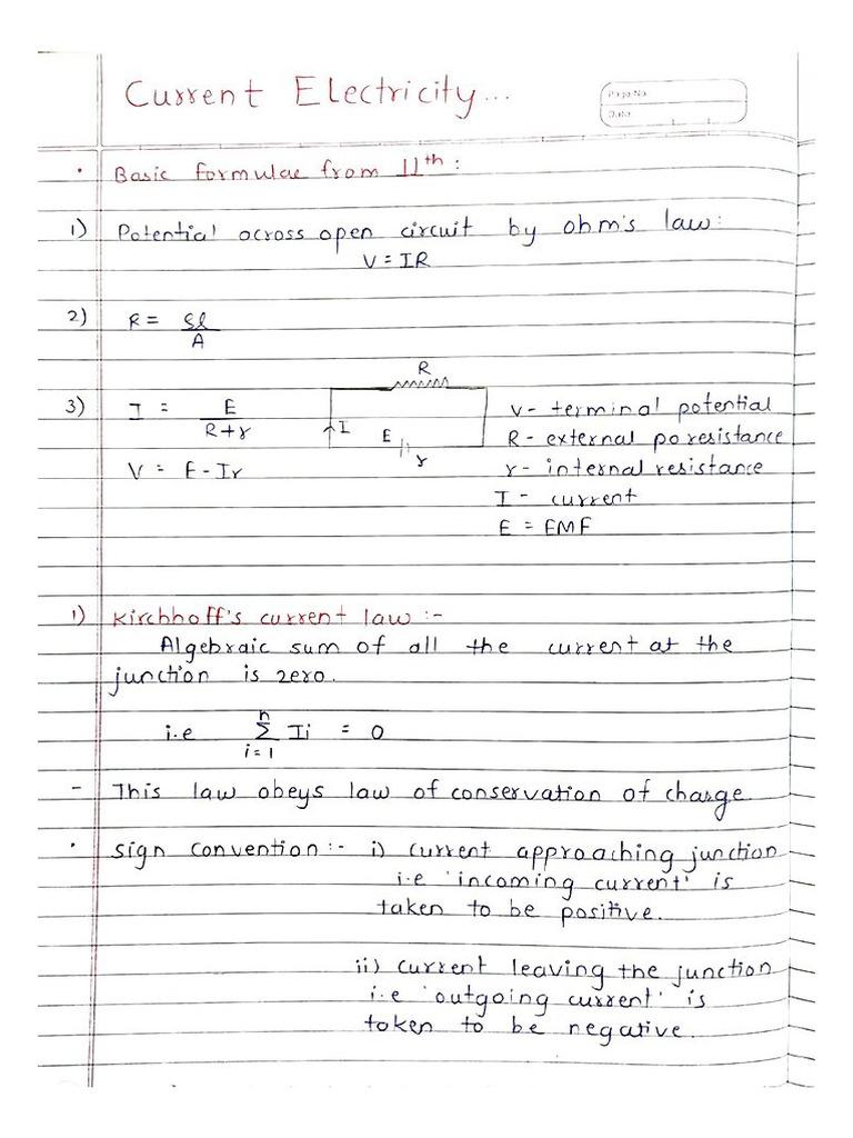 Current Electricity | PDF