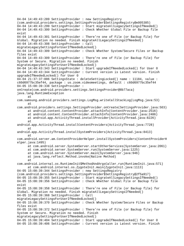 Settings Provider | PDF | Java (Programming Language) | Backup