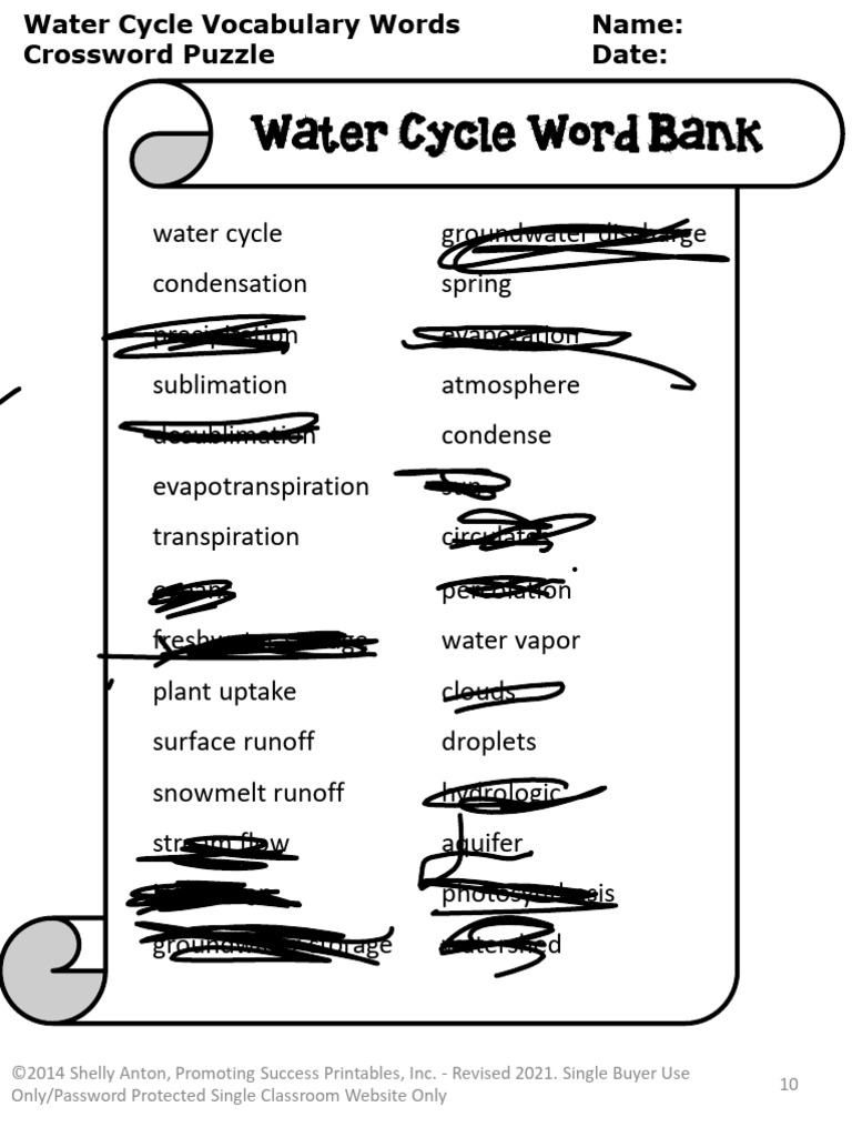 Water Cycle Logic Puzzle Answers | PDF
