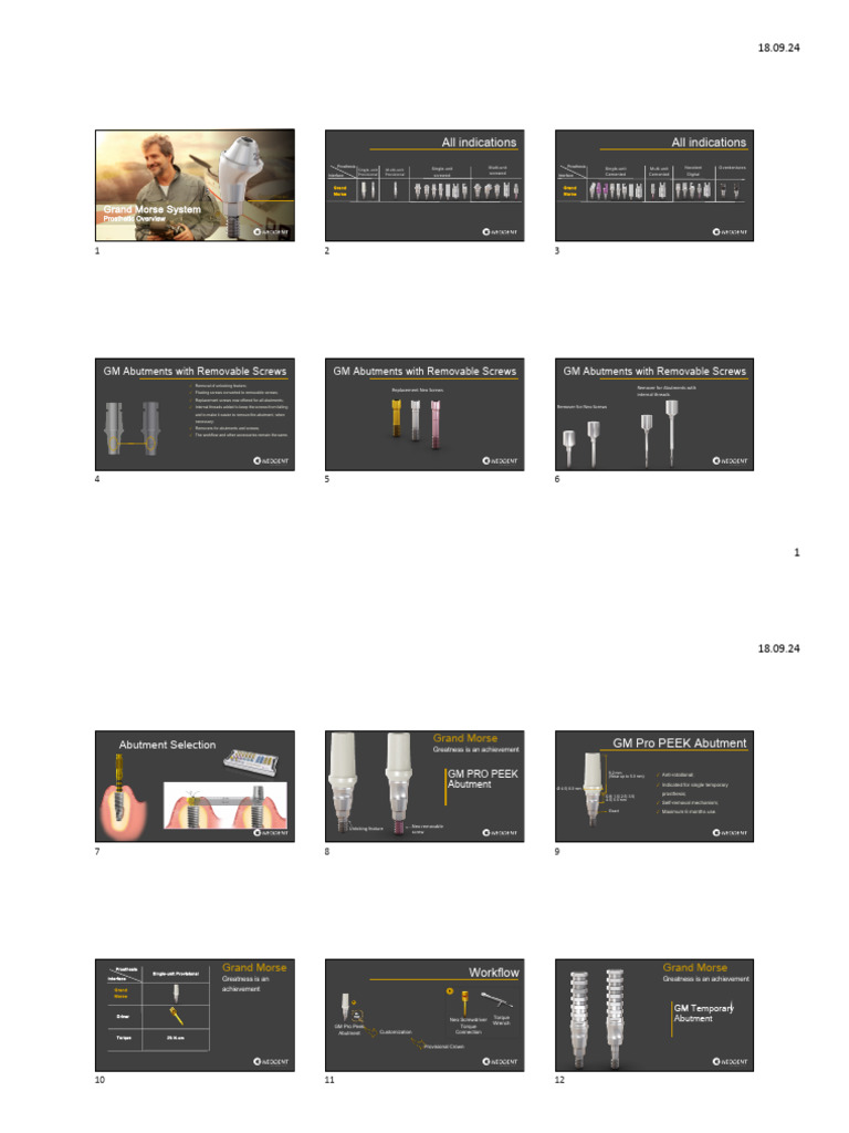 Grand Morse System Prosthetic | PDF | Screw | Tools