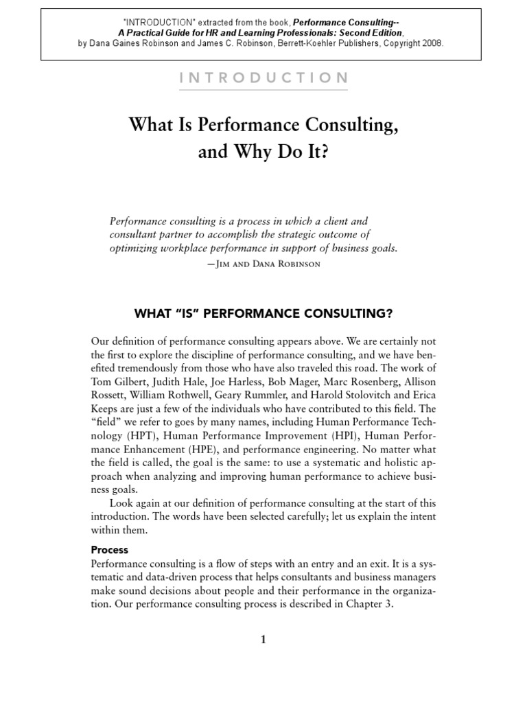 Performance Consulting 2nded INTRO | PDF | Goal | Investing