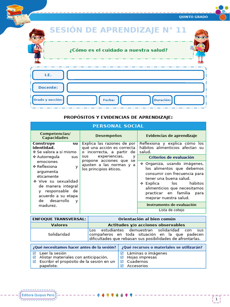 Sesiones de Aprendizaje - Semana 2 - UD VII - Editora Quipus Perú | PDF | Evaluación | Aprendizaje