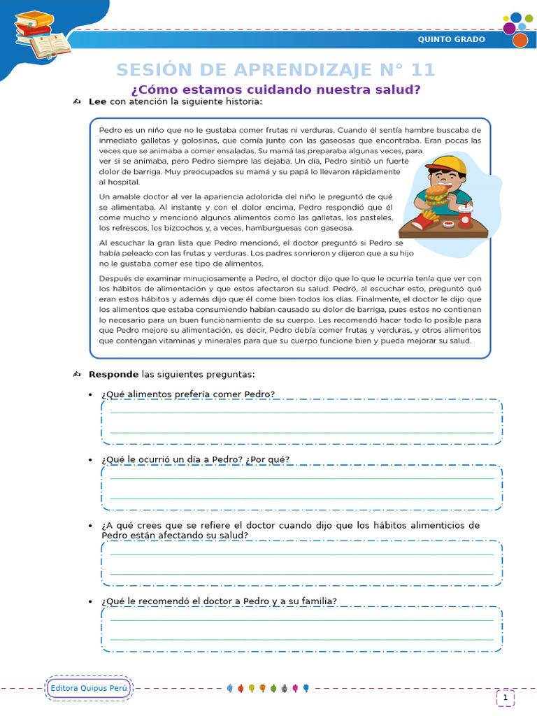 Anexo de Sesiones de Aprendizaje - Semana 2 - UD VII - Editora Quipus Perú | PDF | Alimentos ...