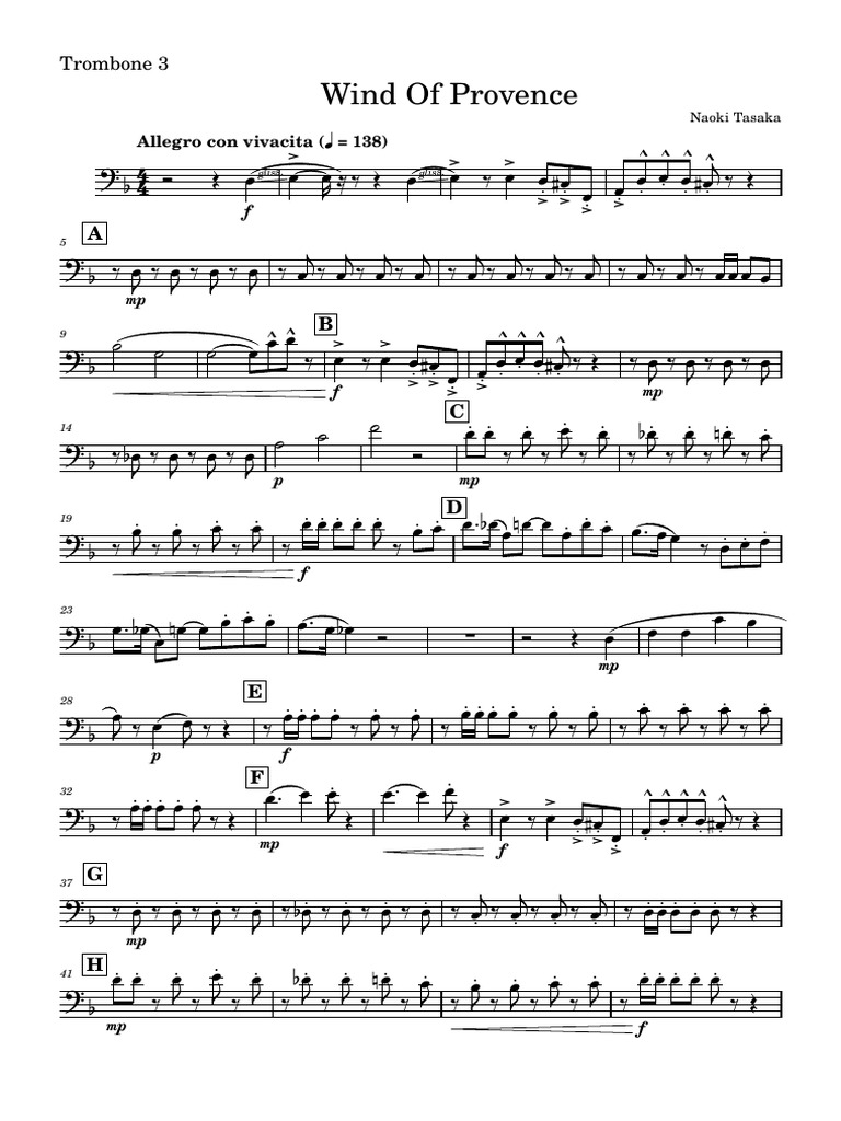 Wind of Provence for Trombone | PDF