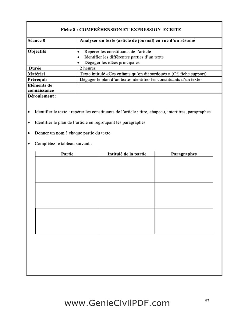 Fiche 8 Fiche 9 Resumer Un Texte | PDF