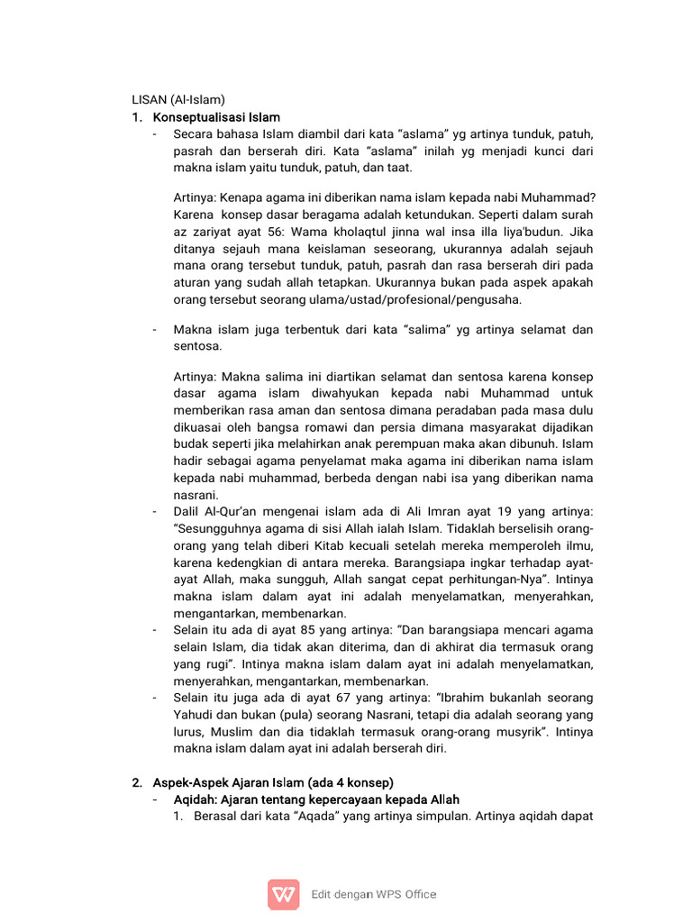 Materi Lisan AIK | PDF