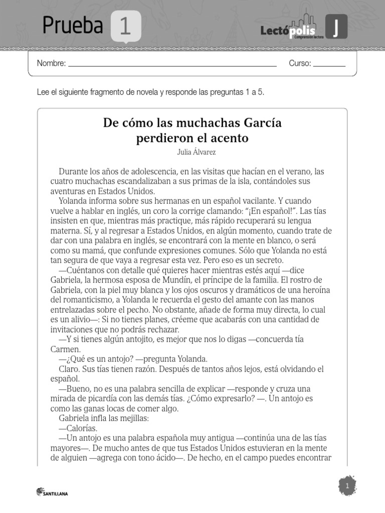 Lectopolis J - Prueba 1 | PDF | Literatura infantil