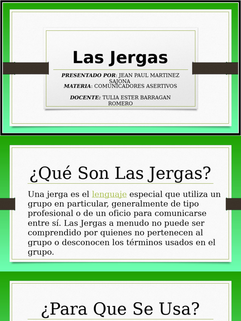 Las Jergas Jean Paul M.S, Simon Rueda y Alejandro Paez | PDF