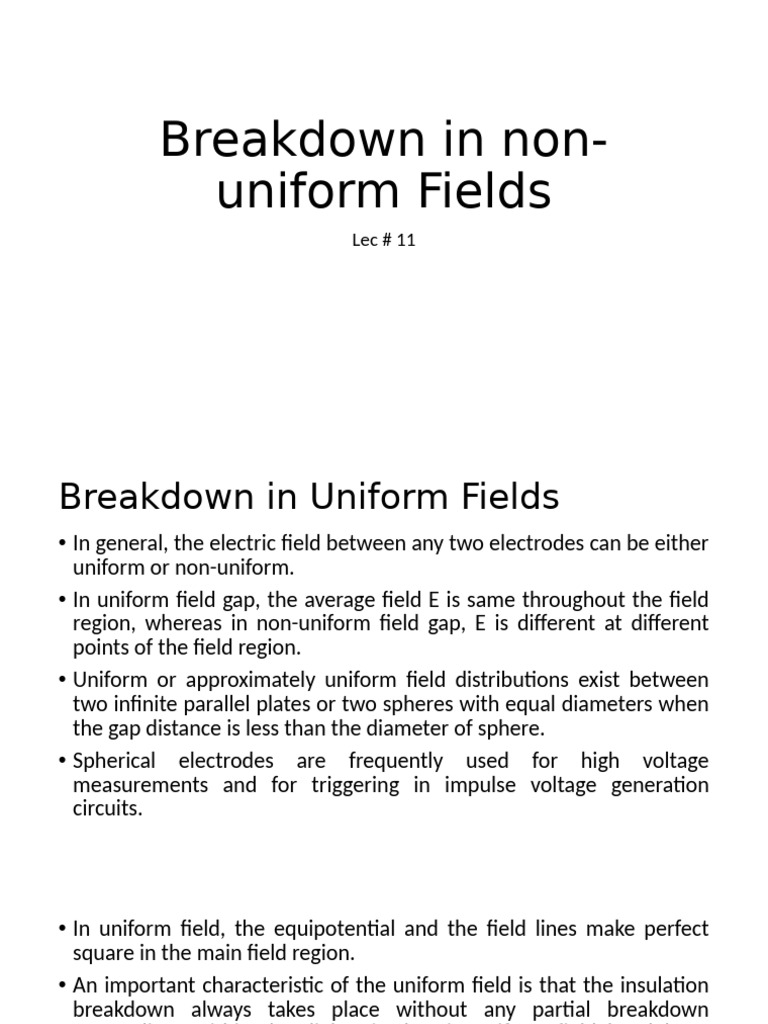 Breakdown in Non-Uniform Electric Fields | PDF | Electrical Breakdown ...