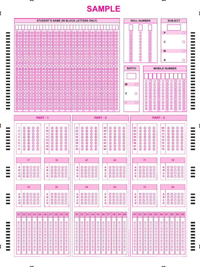 IIT OMR Sheet Structure and Details | PDF