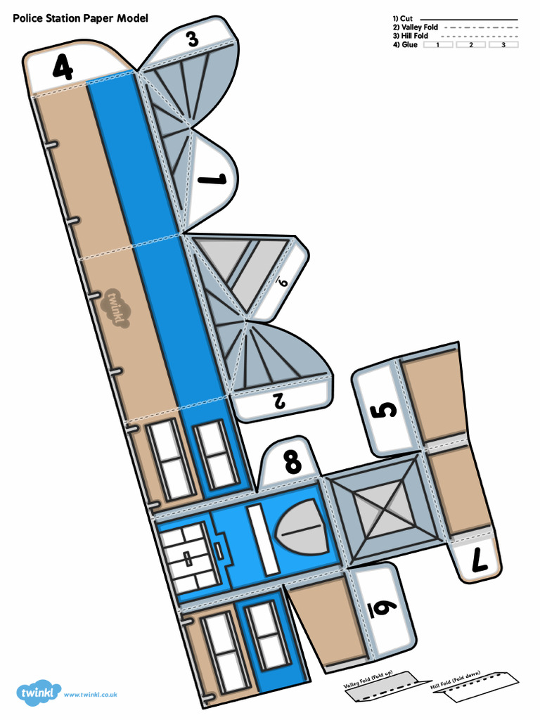 T T 25589 3D Police Station Paper Model Activity | PDF