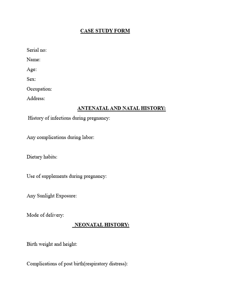 Case Study Form Manoj | PDF