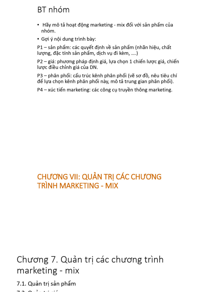 Chương 7. MKT - Mix. SV | PDF