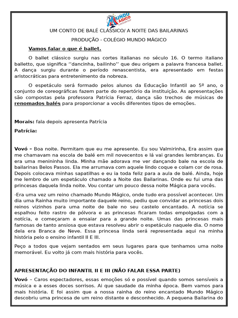 Um Conto de Balé Clássico | PDF | Balé