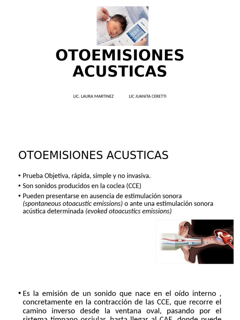 Otoemisiones Acústicas: Diagnóstico y Uso | PDF | Sonido | Infantes