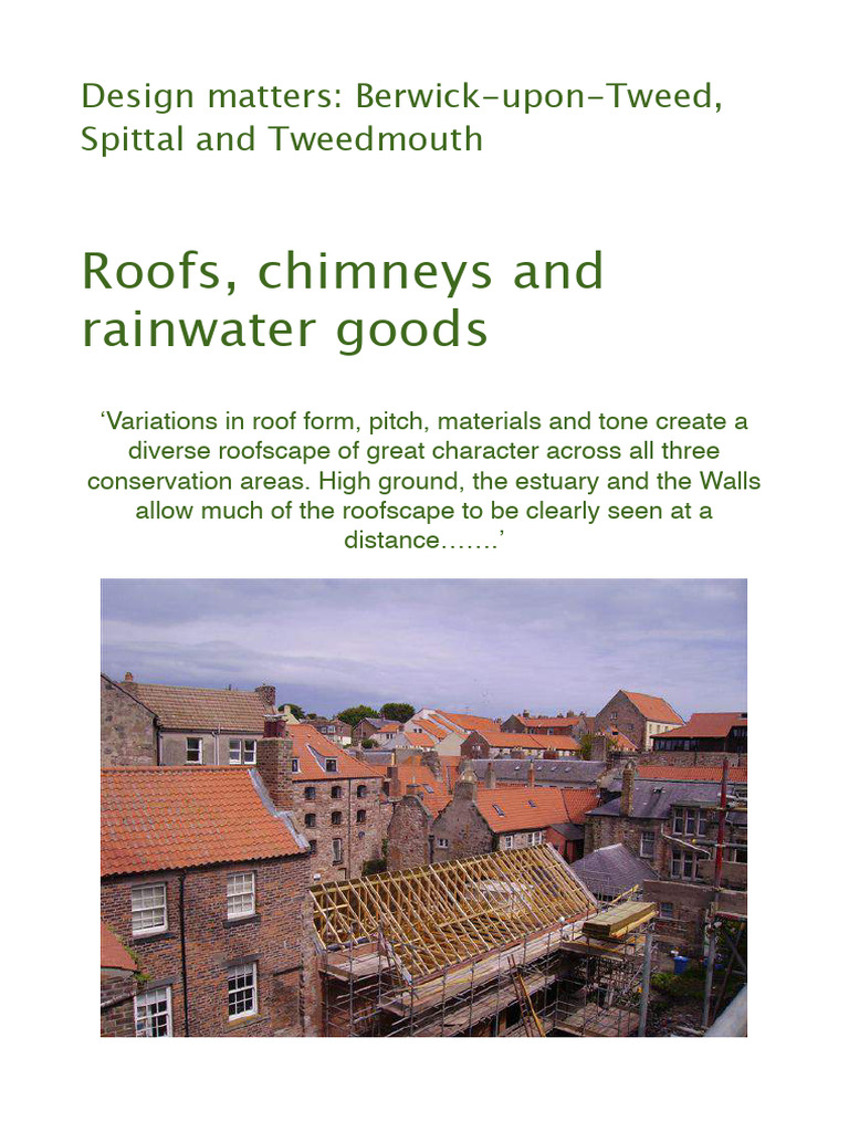 Design Matters - Roofs Chimneys Rainwater Goods - Northumberland Council | PDF | Roof | Slate