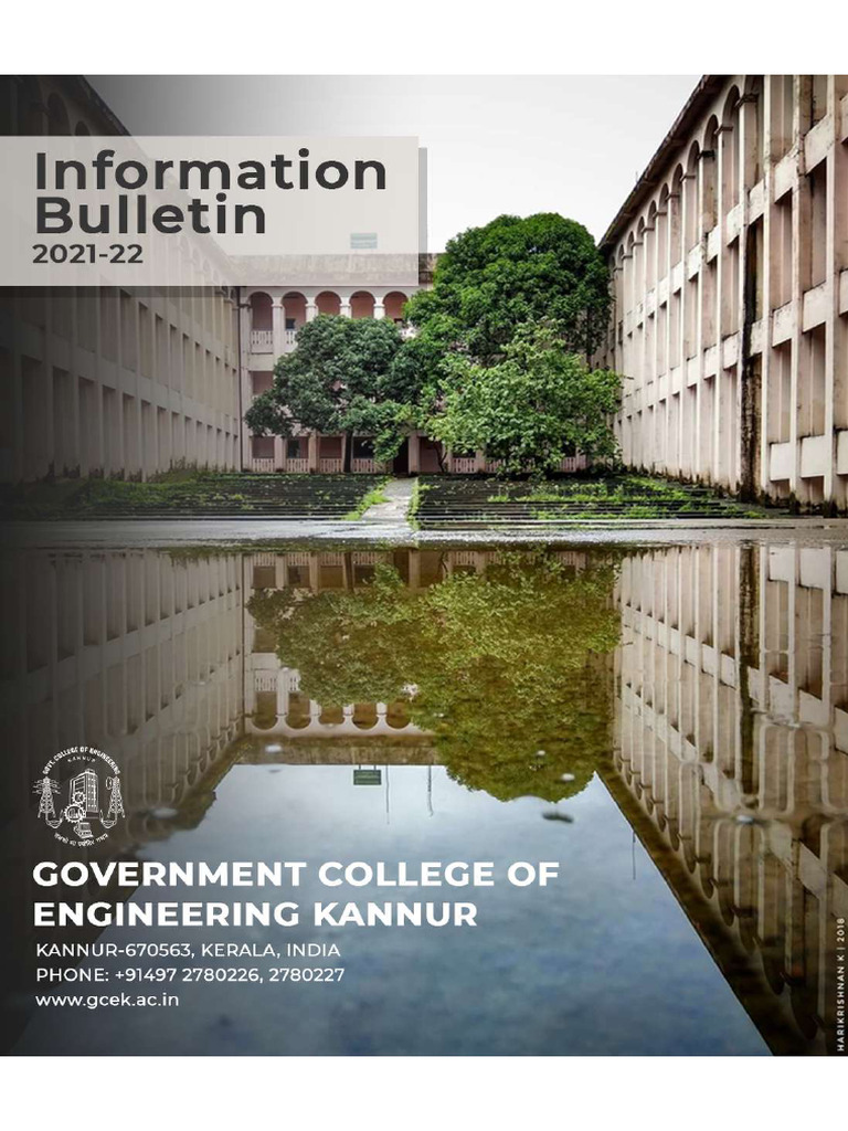 Information Bulletin Gcek 2021 22 | PDF | Engineering | College