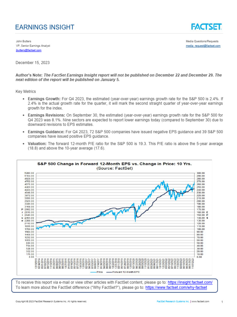 Earnings Insight Q4 2023e Cy 2023e And Cy 2024e 1703965695 Pdf