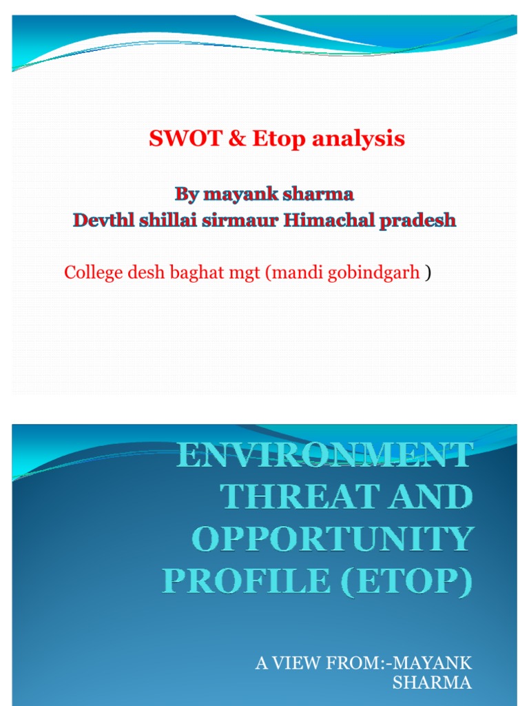Swot and Etop Analysis | PDF