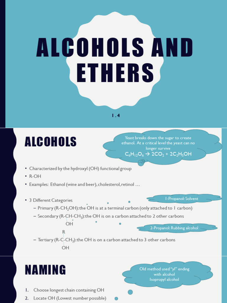 Understanding Alcohols and Ethers | PDF | Thiol | Ether