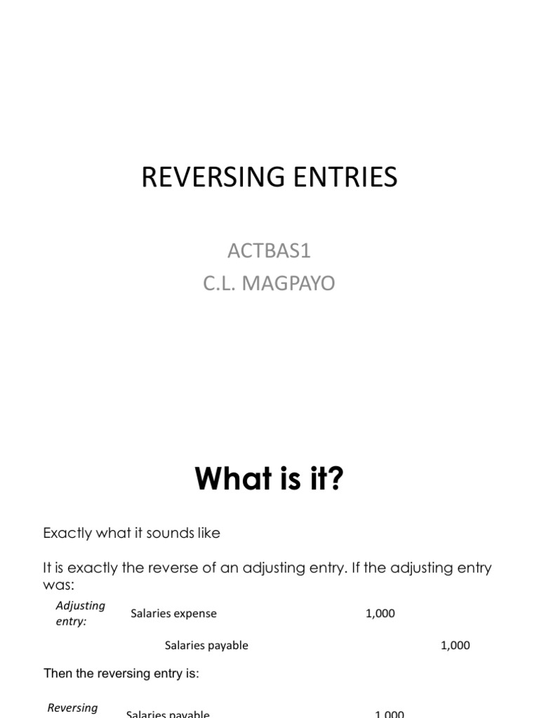 Reversing Entries | PDF