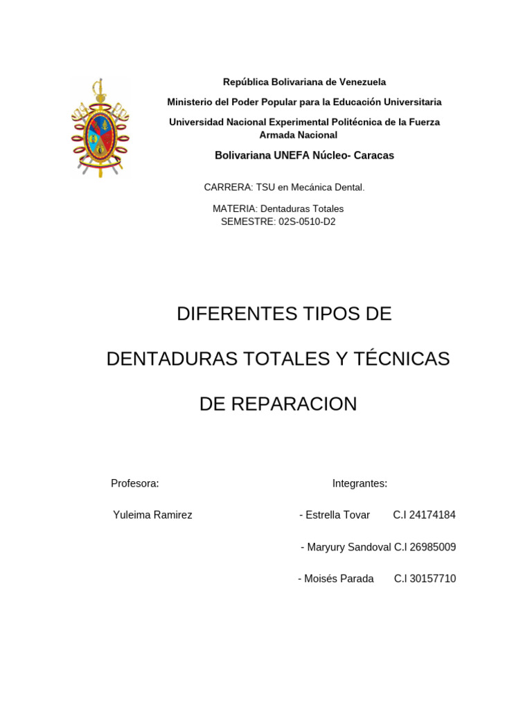 Tipos y Técnicas de Dentaduras Totales | PDF | Implante dental ...
