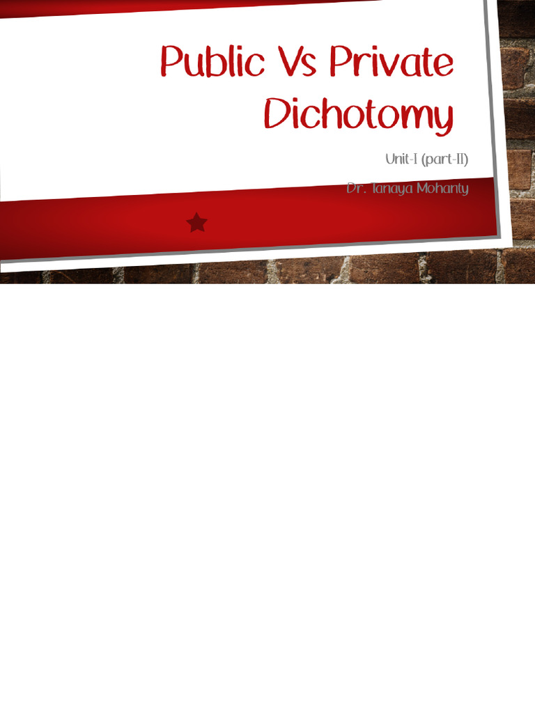 Public Private Dichotomy | PDF