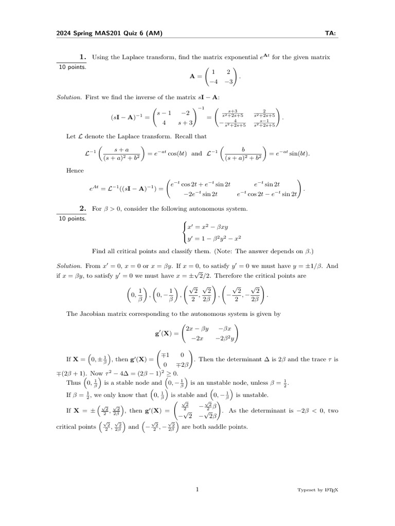 Quiz 6 (AM) Solution | PDF | Mathematical Concepts | Functions And Mappings