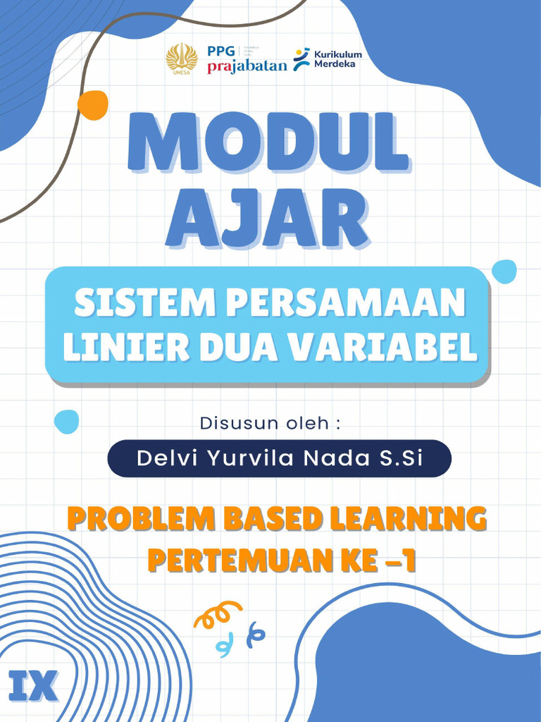 Just For Reference - Modul Ajar - Delvi Yurvila Nada - SPLDV - Kelas Ix - Pertemuan 1 | PDF