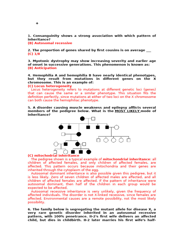 Medical Genetics Final Sample | PDF | Dominance (Genetics) | Genetic ...