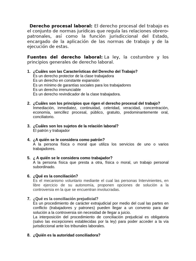 Guia | PDF | Derecho laboral | Ley procesal