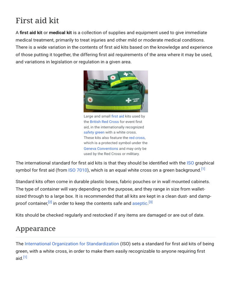 First Aid Kit - Wikipedia | PDF