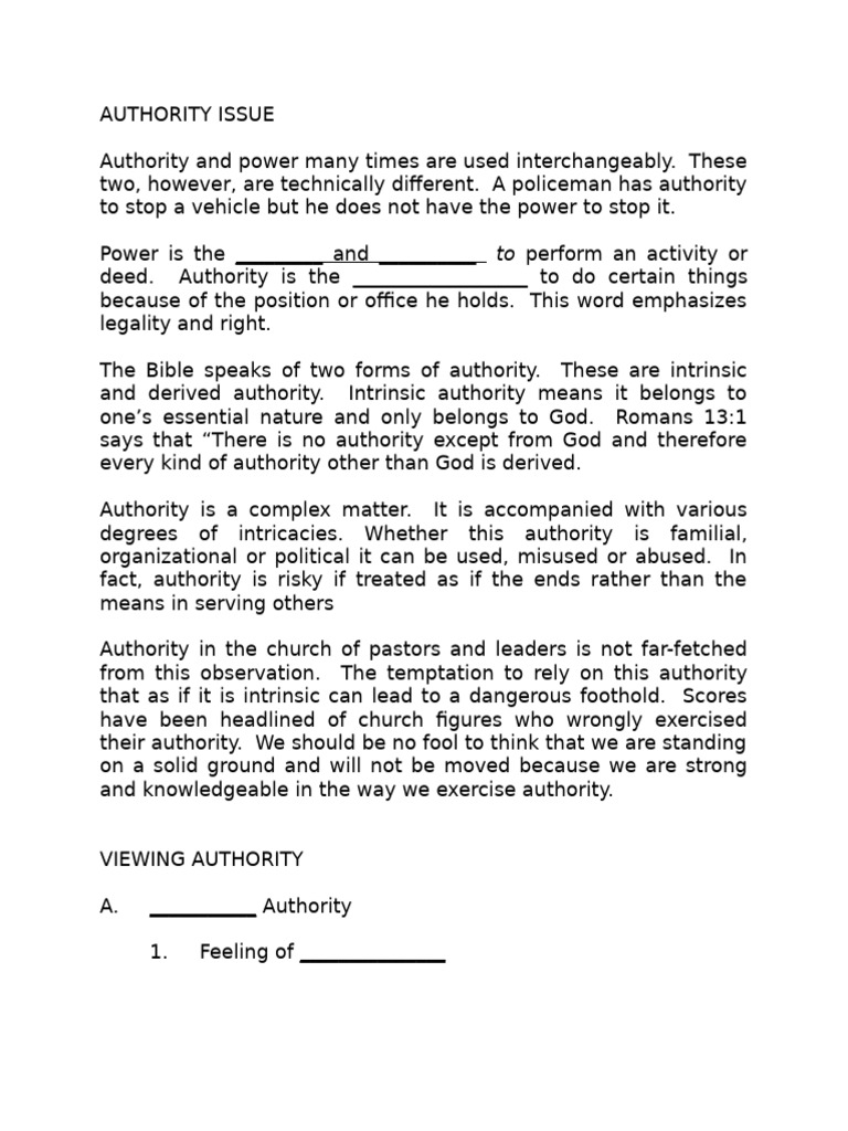 Authority Issue Learner | PDF