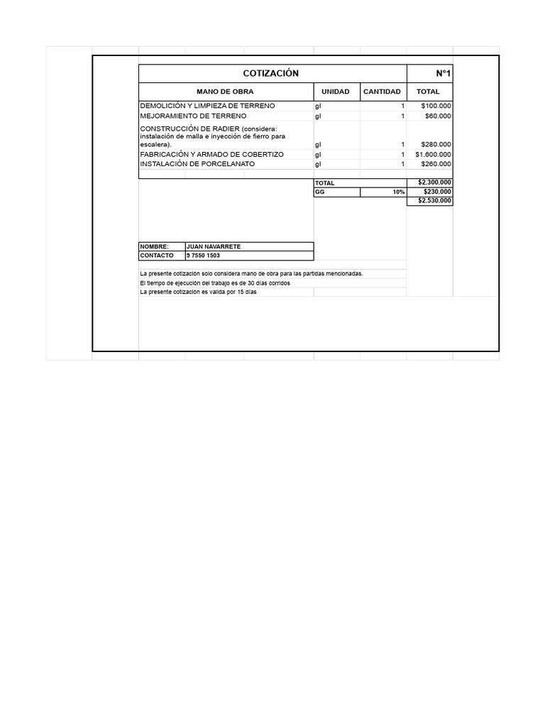 Ppto Cobertizo | PDF