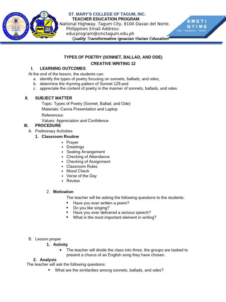 Grade 12 Creative Writing | PDF | Poetry | Sonnets