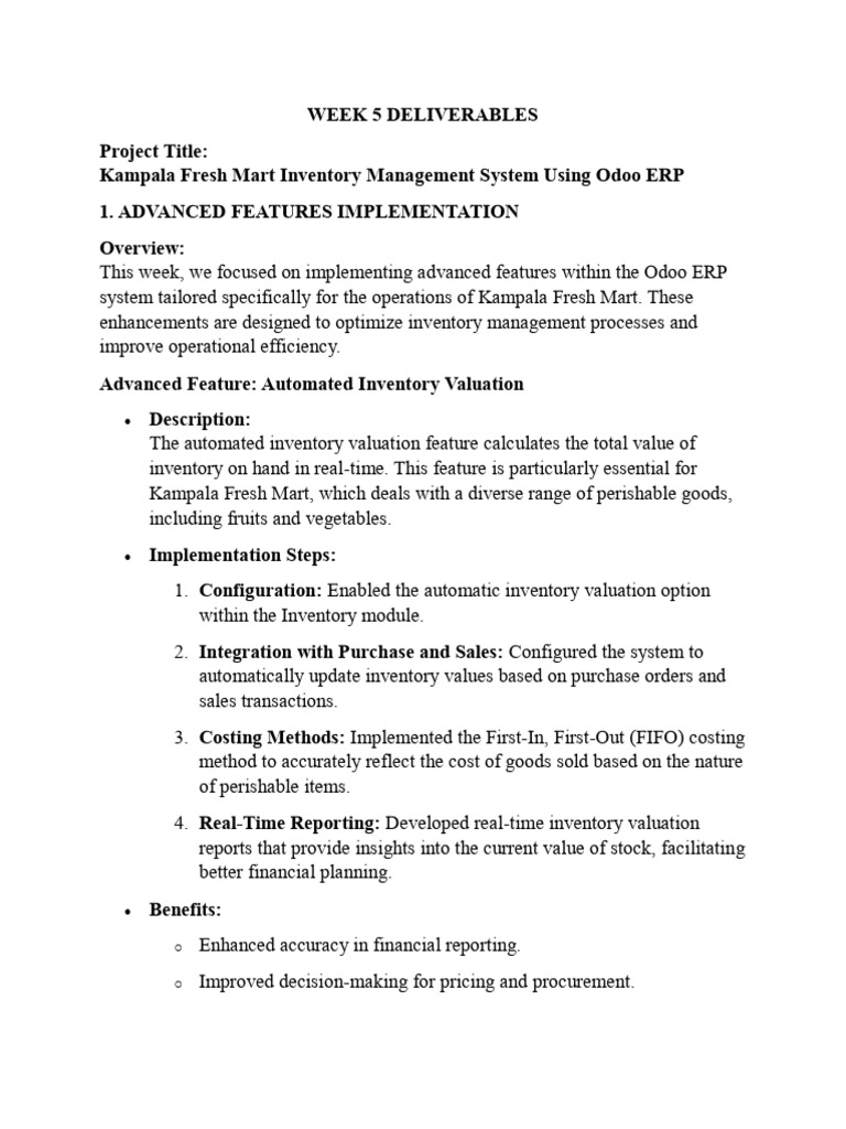 Week 5 Deliverables | PDF | Usability | Inventory