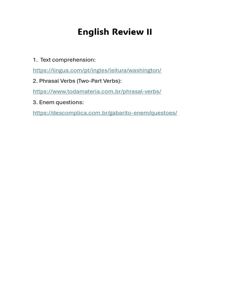 English Review II | PDF