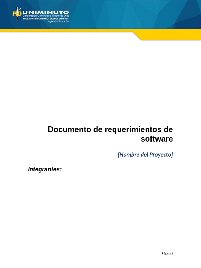 Plantilla - Documento de Requerimientos de Software | PDF | Software | Interfaces gráficas de ...