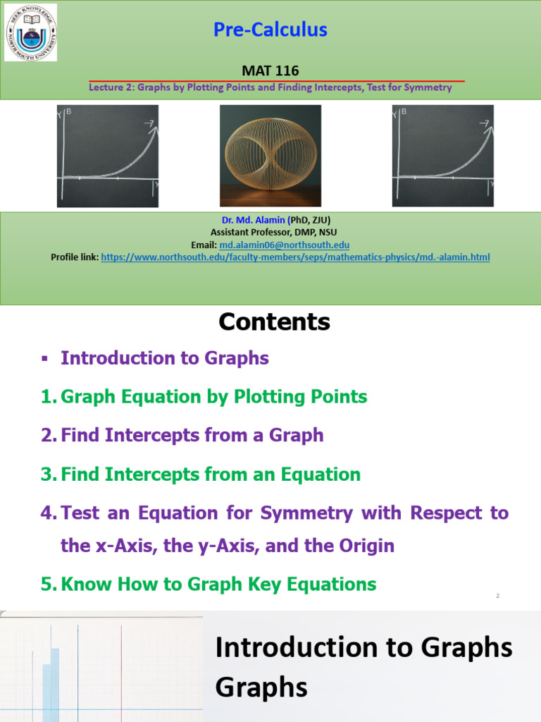 Graphing Equations and Symmetry in Pre-Calculus | PDF | Cartesian ...