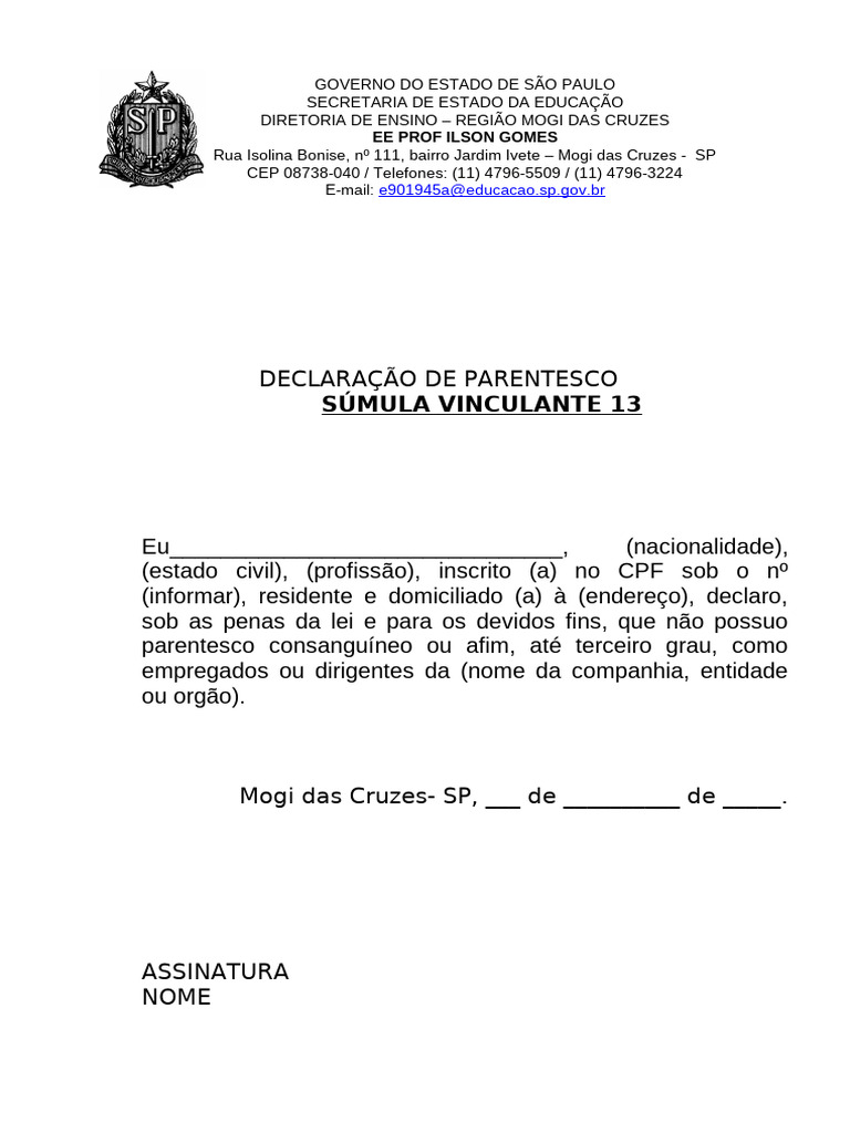Sumula Vinculante - Modelo | PDF